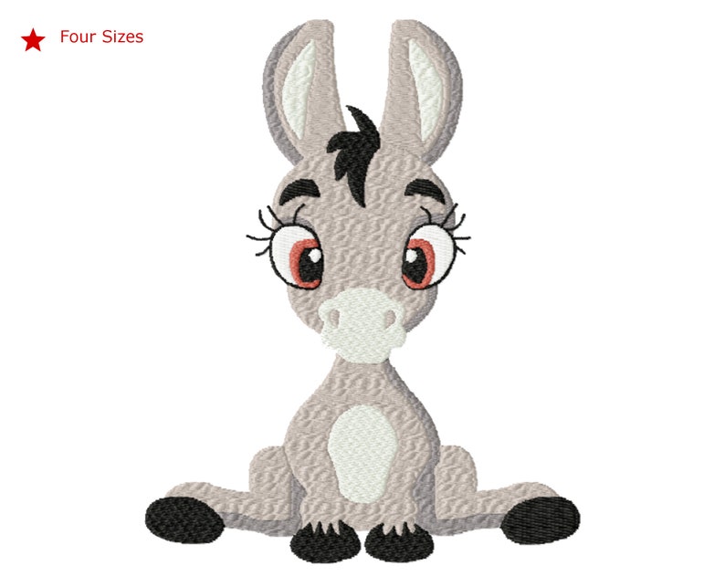 Donkey Machine Embroidery Design Four Sizes Included - Etsy
