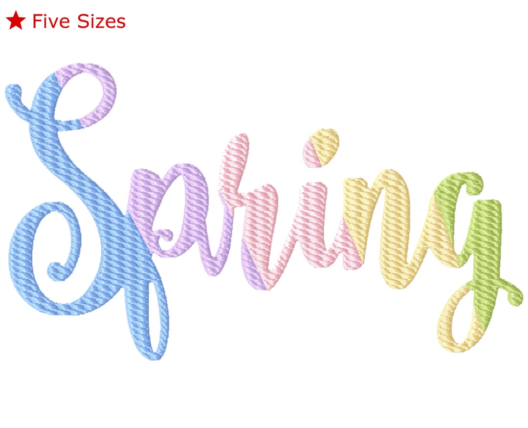 Spring Machine Embroidery Design, Five Sizes Included, Instant Download ...