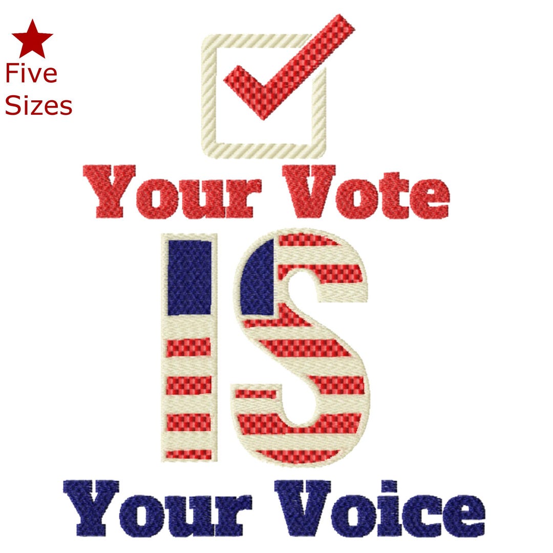 Your Vote Machine Embroidery Design, Five Sizes Included, Instant ...