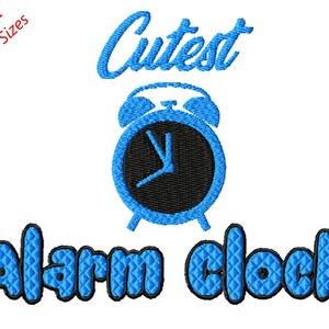 Cutest Alarm Clock Machine Embroidery Design, Two Sizes, Pick Your Baby ...