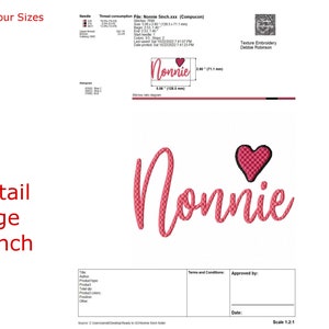Nonnie Machine Embroidery Design, Four Sizes Included, Instant Download ...