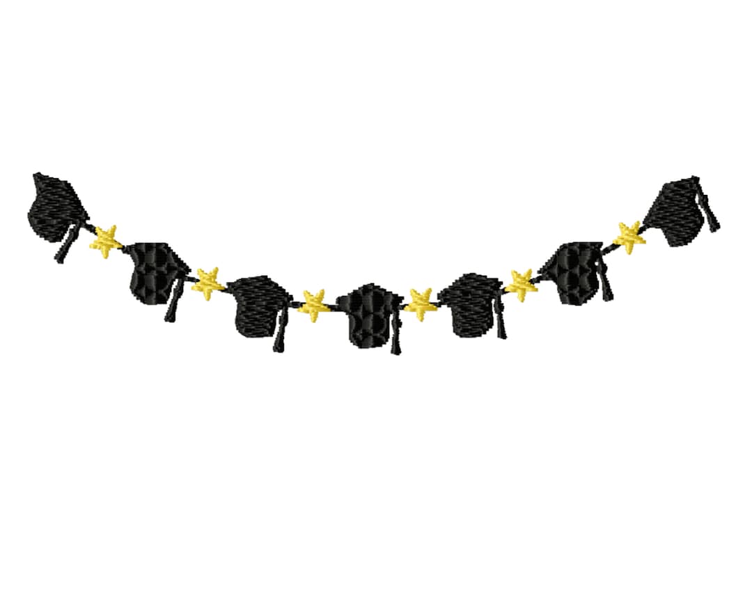 Graduation Garland Machine Embroidery Design - Etsy