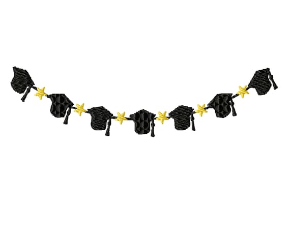 Graduation Garland Machine Embroidery Design | Etsy