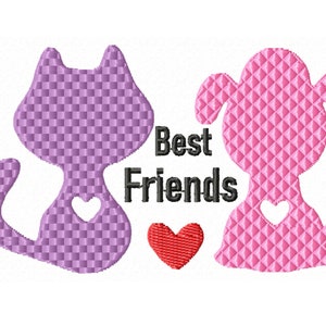 Best Friends Machine Embroidery Design - Etsy