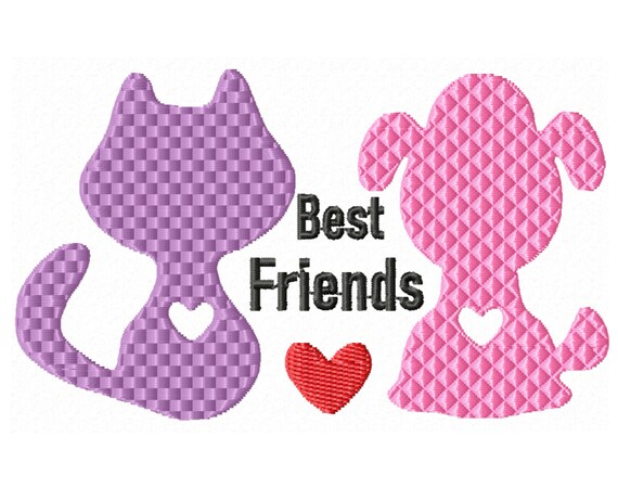 Best Friends Machine Embroidery Design | Etsy