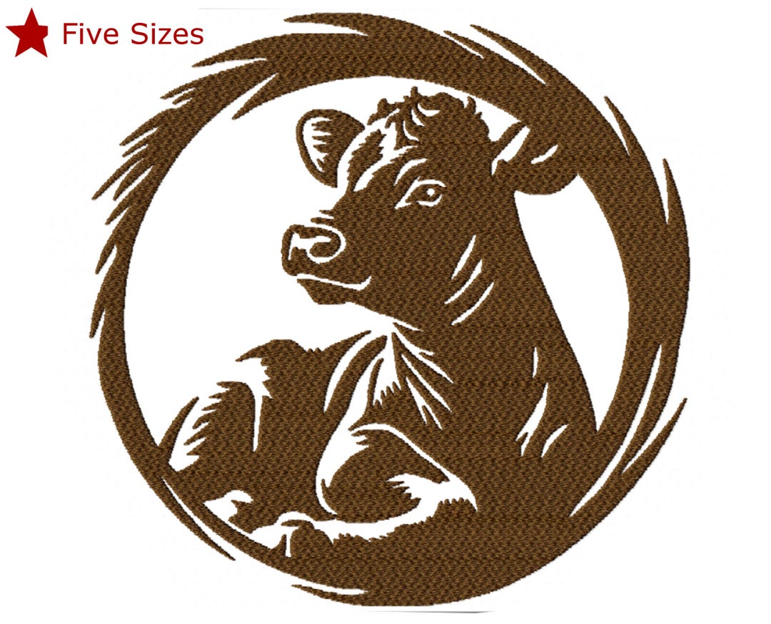 Calf Circle Machine Embroidery Design, Five Sizes Included, Instant ...