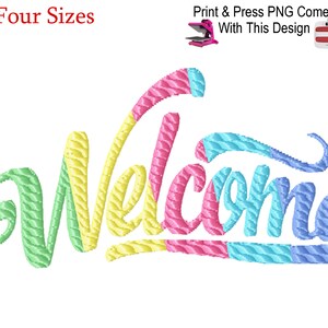 Welcome Fade Machine Embroidery Design, Four Sizes Included, Instant ...