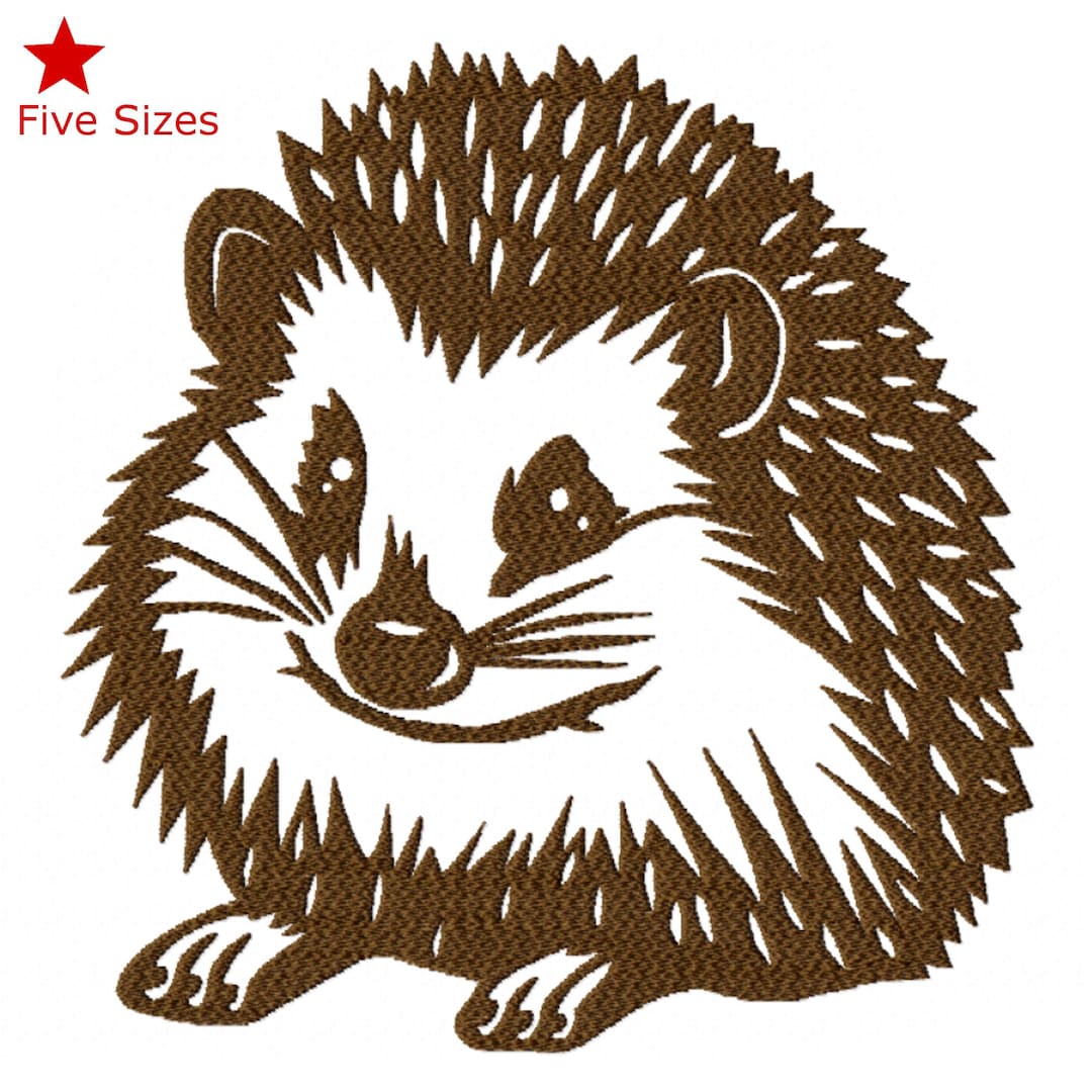 Hedgehog Machine Embroidery Design, Five Sizes Included, Instant ...