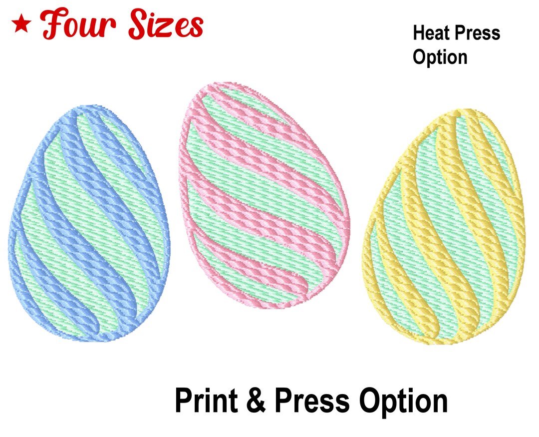 Striped Eggs Machine Embroidery Design, Four Sizes Included, Instant ...