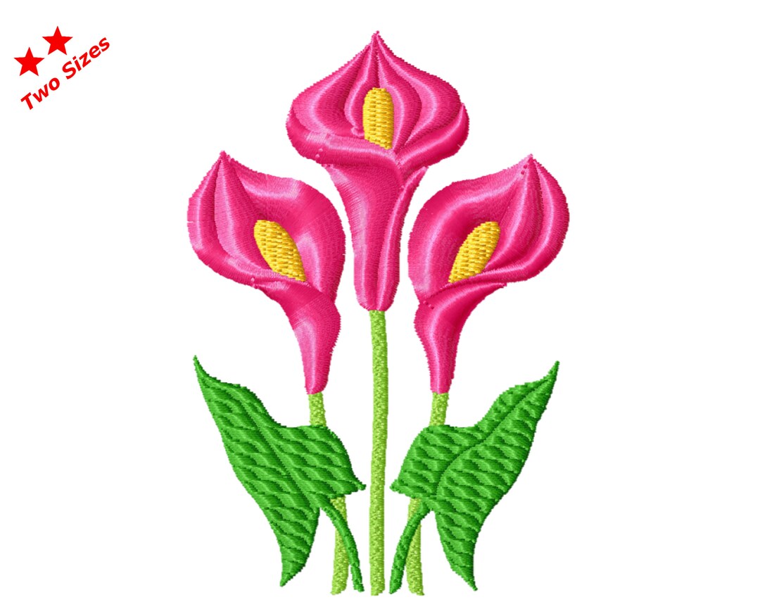 Single Flowers Machine Embroidery Design, Two Sizes - Etsy