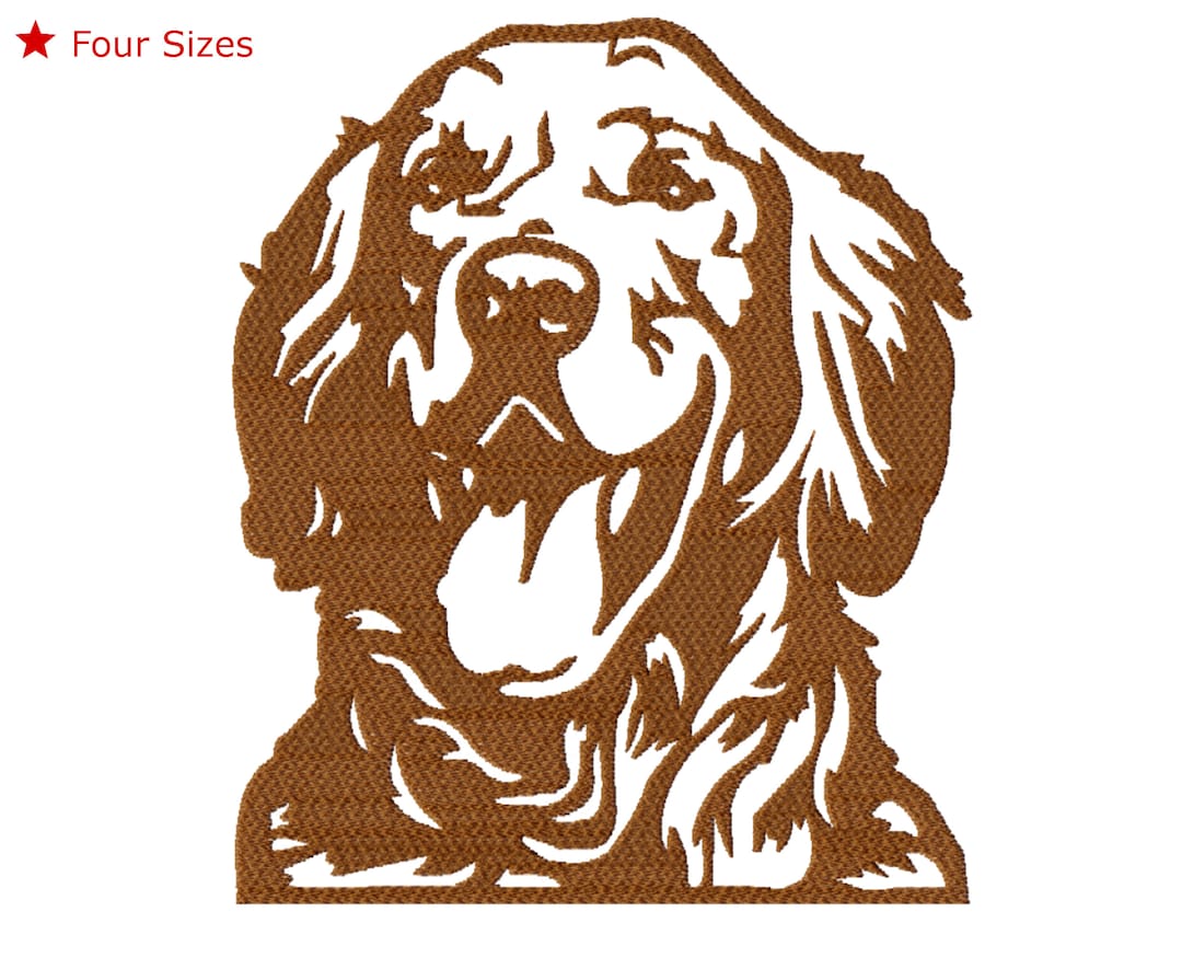Golden Retriever Machine Embroidery Design. Four Sizes Included ...