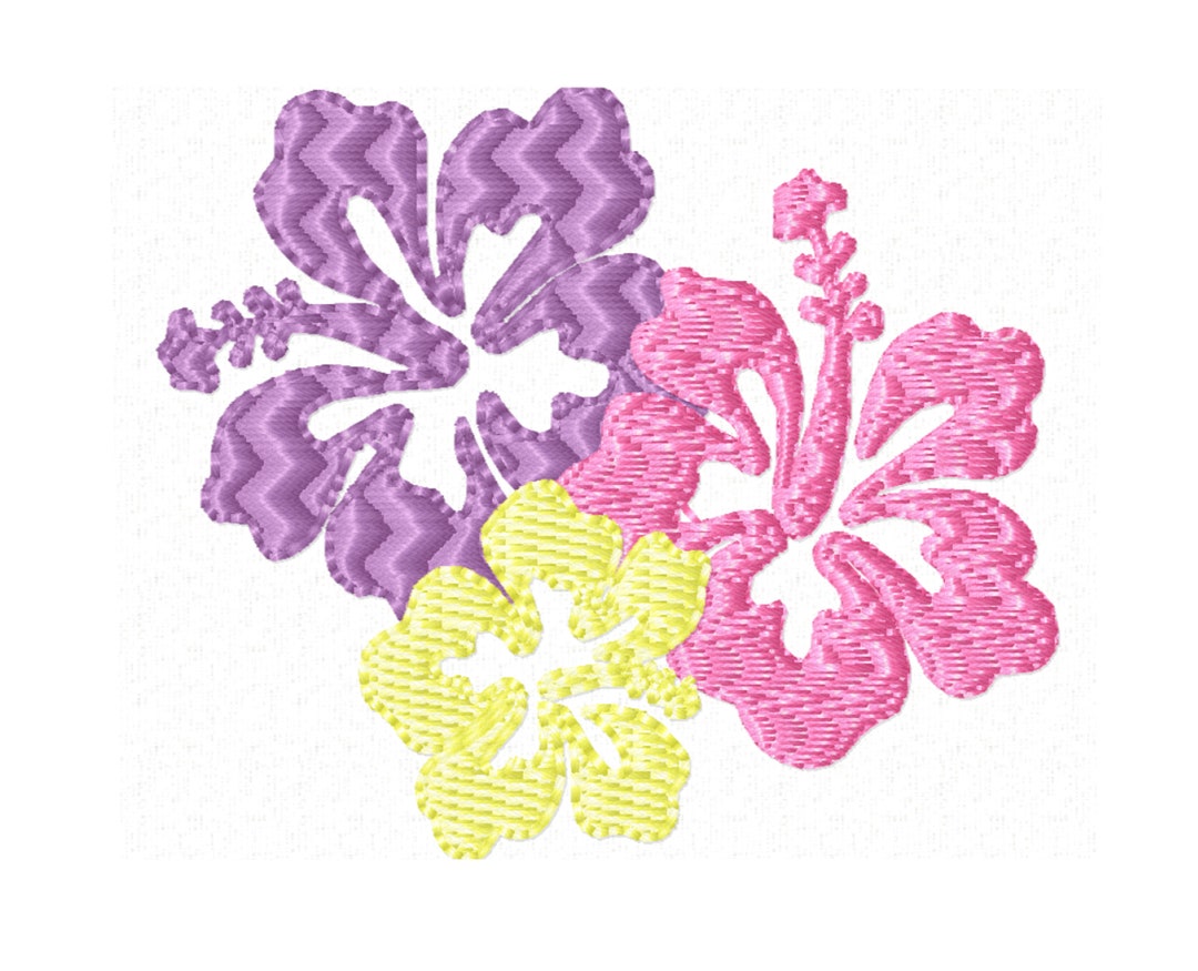 Hibiscus Machine Embroidery Design. - Etsy