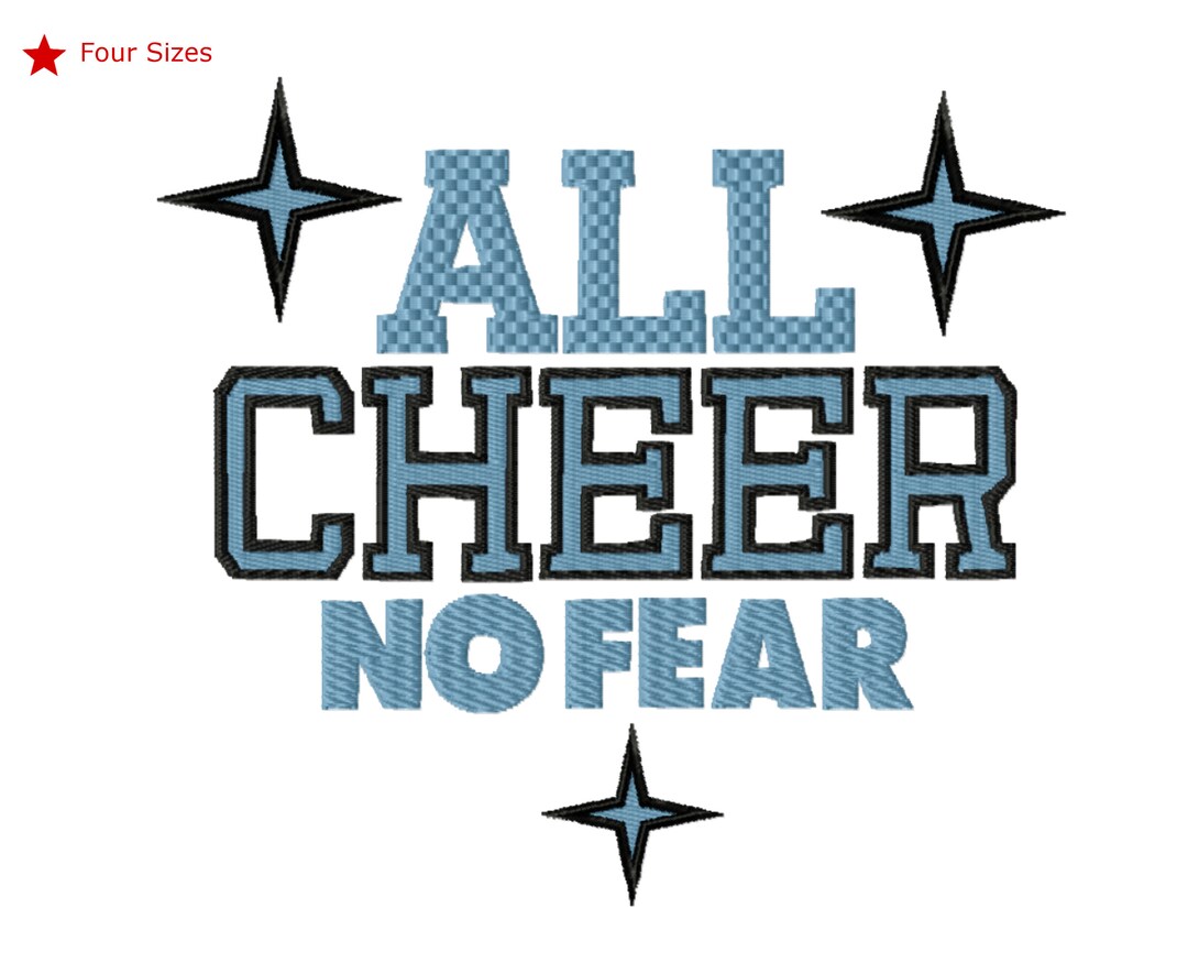 All Cheer No Fear Machine Embroidery Design, Four Sizes Included ...