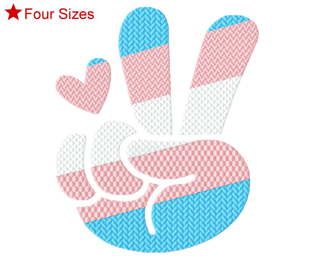 Transgender Peace Machine Embroidery Design, Four Sizes Included ...