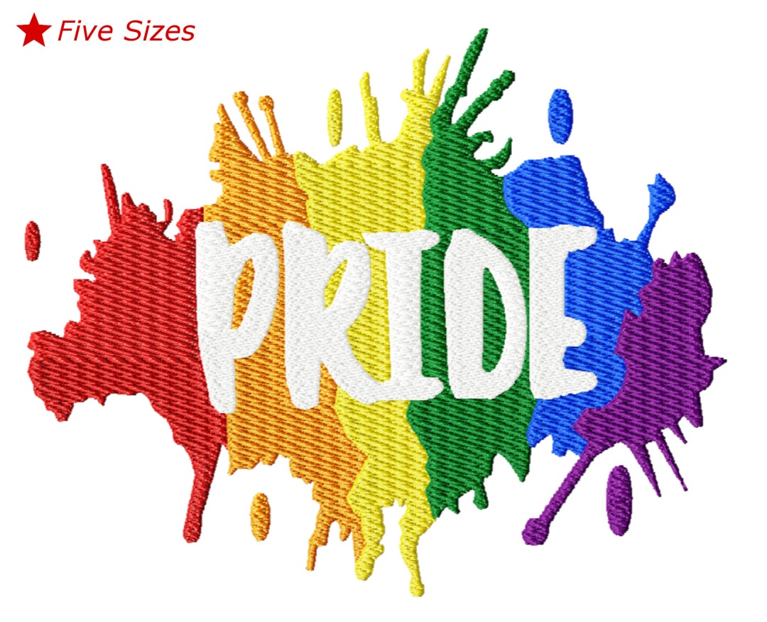Pride Splash Machine Embroidery Design, Five Sizes Included, Instant ...