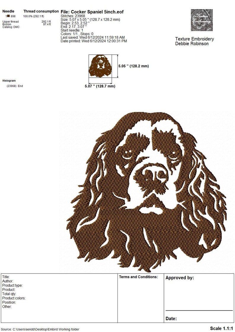Cocker Spaniel Machine Embroidery Design, Five Sizes Included, Instant ...