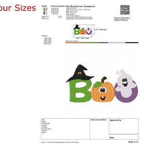 Boo Machine Embroidery Design, Seven Sizes Included, Instant Download ...