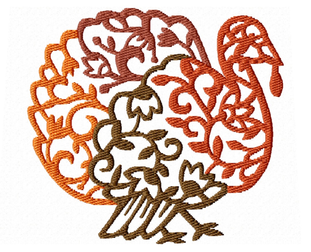 Turkey Lace Machine Embroidery Design, Four Sizes Included, Instant ...