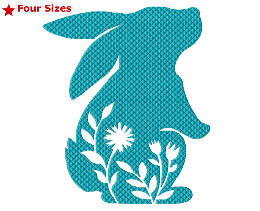 Spring Rabbit Machine Embroidery, Four Sizes Included, Instant Download ...