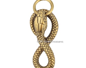 Snake Pendant Art Charm Jewelry Key Chain Keyrings Brass Chain - Etsy