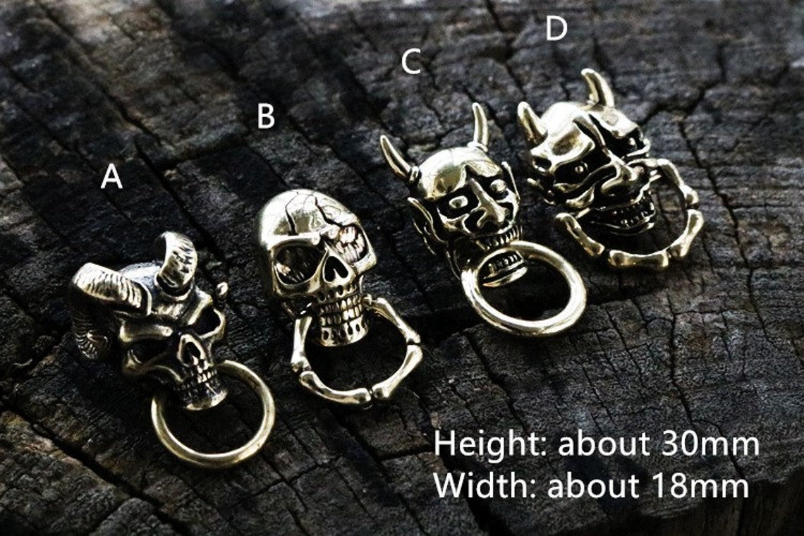 2pcs Brass Conchos Screw Back Leather Crafting Devil Hannya Skull ...