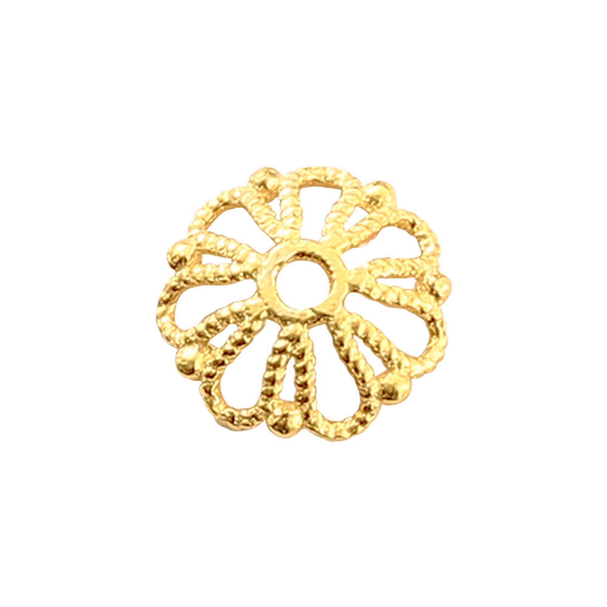 7mm Gold Beads Cap - 18k Gold Bead Cap - Bead Caps Spacers - Gold ...