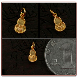 24K Pure Gold Pendant - Gold Small Charms - Bridal Jewelry - Lucky ...