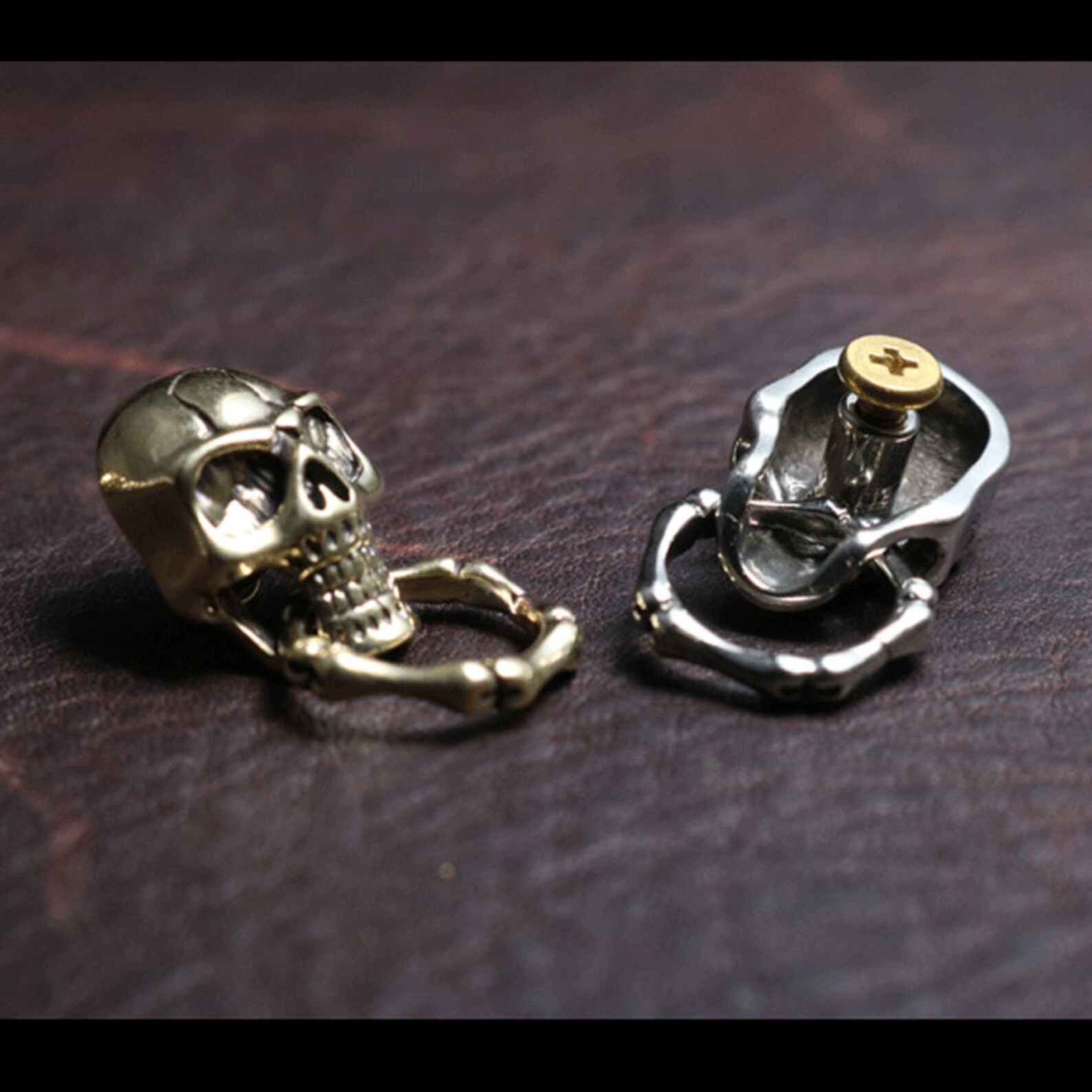 2pcs Brass Conchos Screw Back Leather Crafting Devil Hannya Skull ...