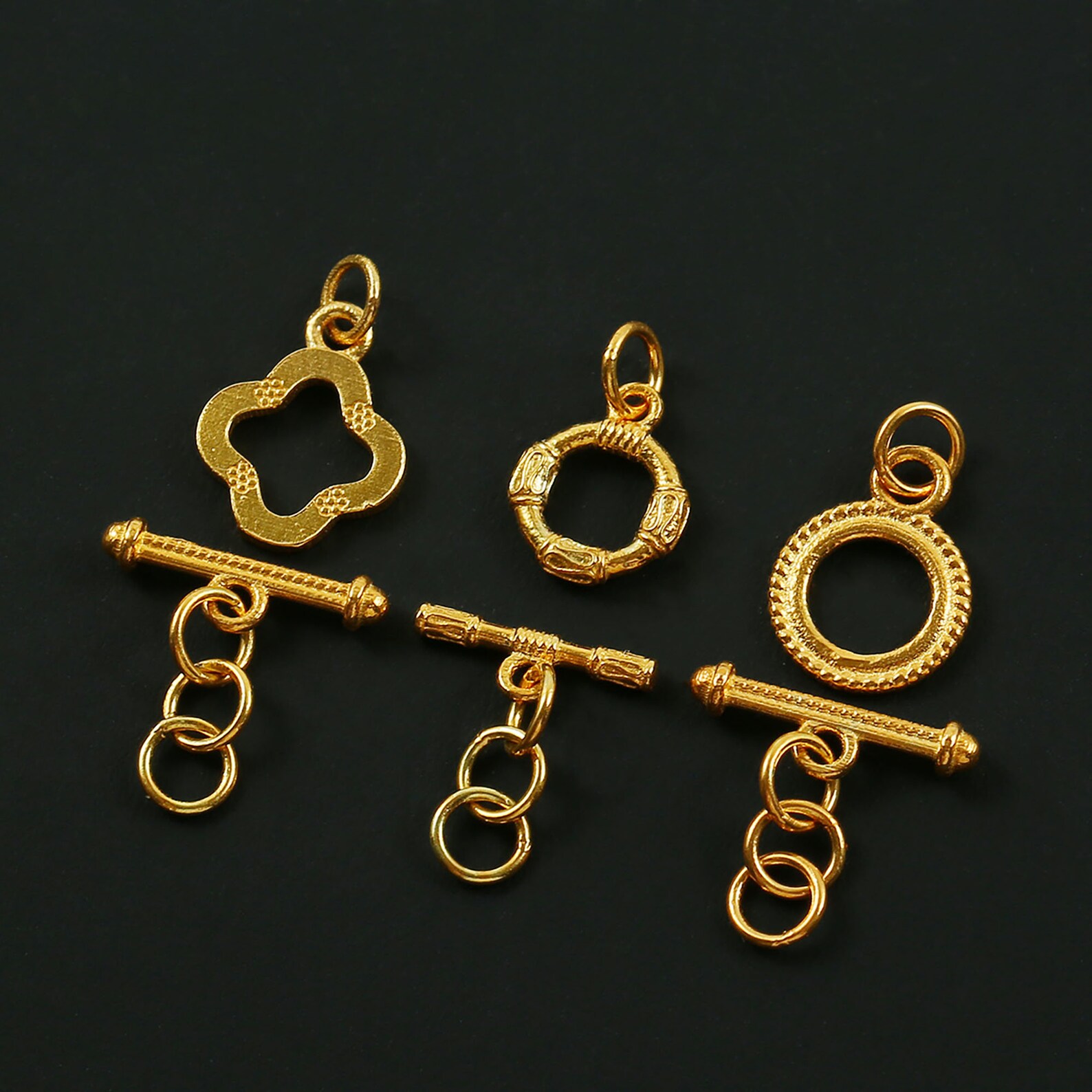 18K Gold OT Buckles - OT Toggle Clasps - Jewelry Connection - Gold ...