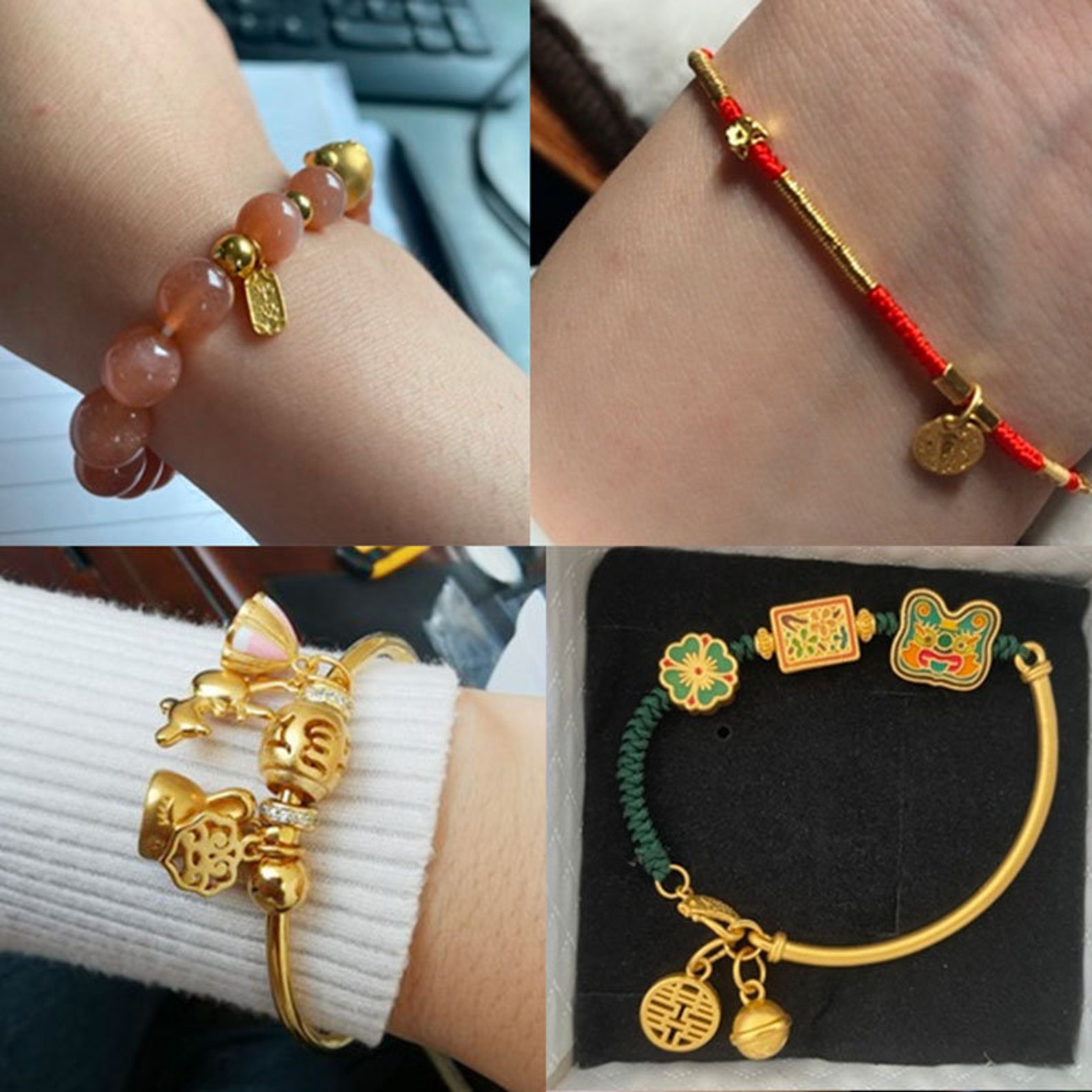 999 Pure Gold Lucky Pendant - Handmade Ancient Gold Lotus Charms - 24K ...