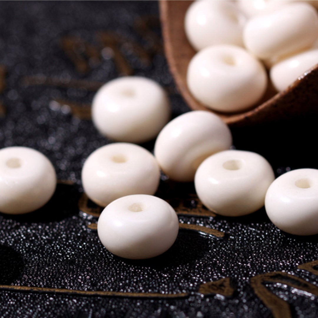White Bone Beads - Yak Bone Beads - Genuine Animal Beads - Natural Bone - 6x4mm 8x5mm 11x7mm ...