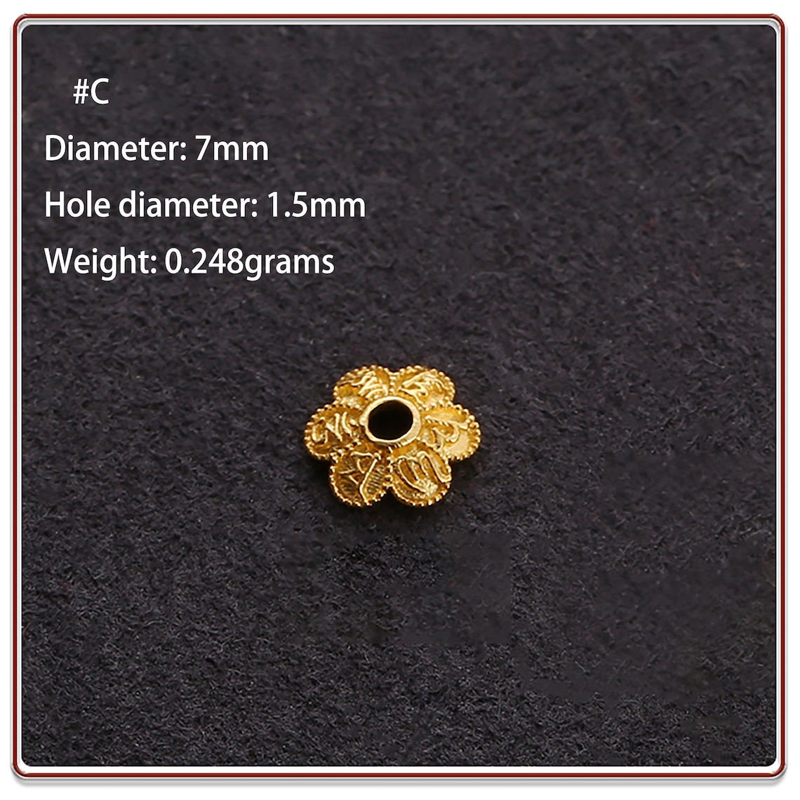 7mm Gold Beads Cap - 18k Gold Bead Cap - Bead Caps Spacers - Gold ...