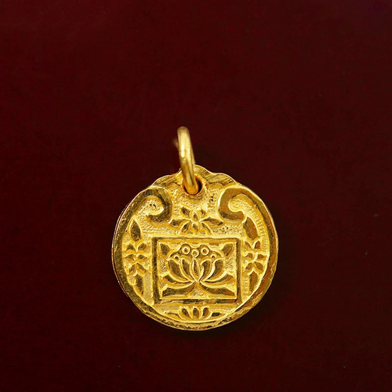 24K Gold Handmade Engraved Charm - good Luck Charms - 999 Gold Money ...