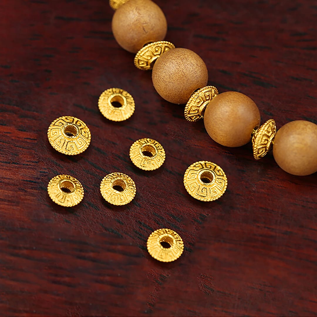 Bicone Gold Beads - 18k Gold Bicone Beads - Bicone Spacers - Antique ...