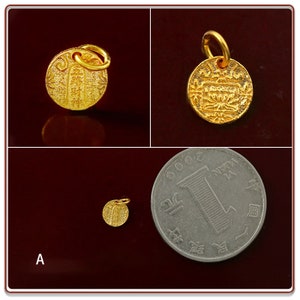 24K Gold Handmade Engraved Charm - good Luck Charms - 999 Gold Money ...
