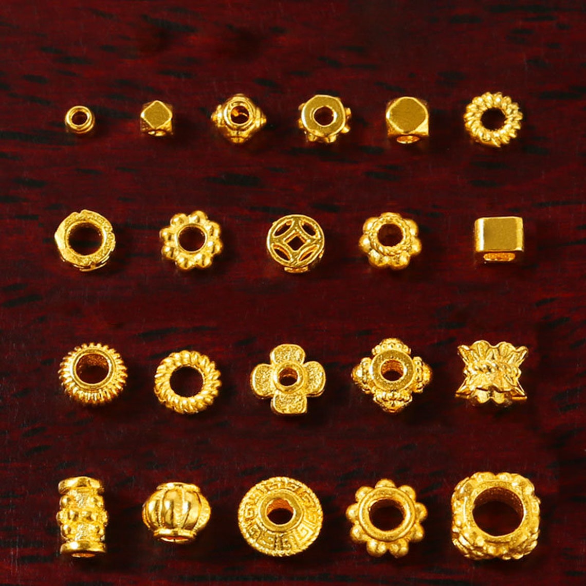 1PC 24K Gold Spacer Beads Antique Gold Spacers 999 Gold - Etsy