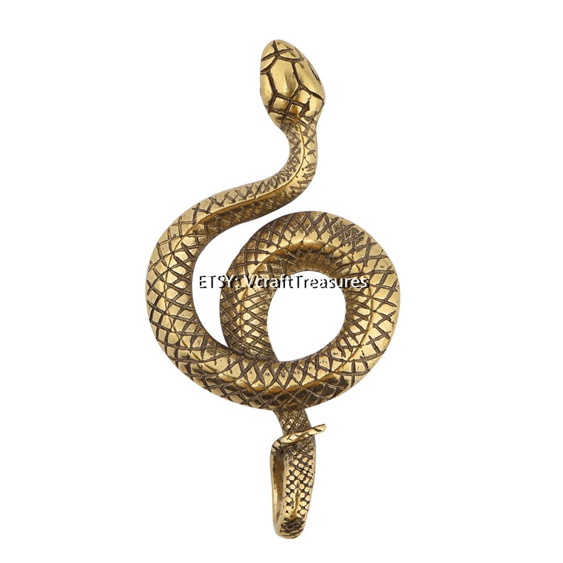 Snake Pendant Art Charm Jewelry Key Chain Keyrings Brass Chain - Etsy