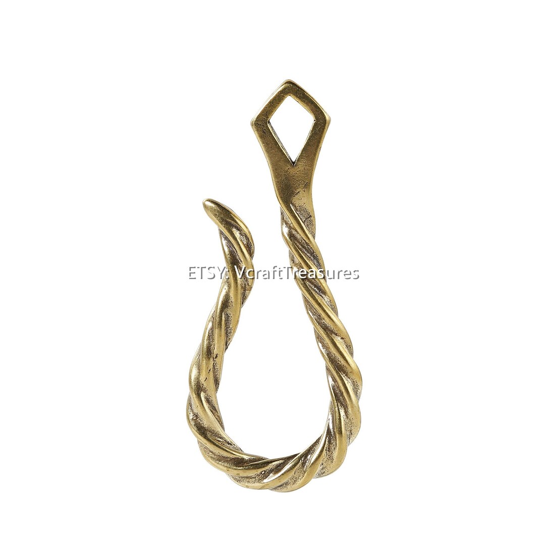 Brass Hook Keychain Solid Brass Holder Belt Clip Leathercraft ...