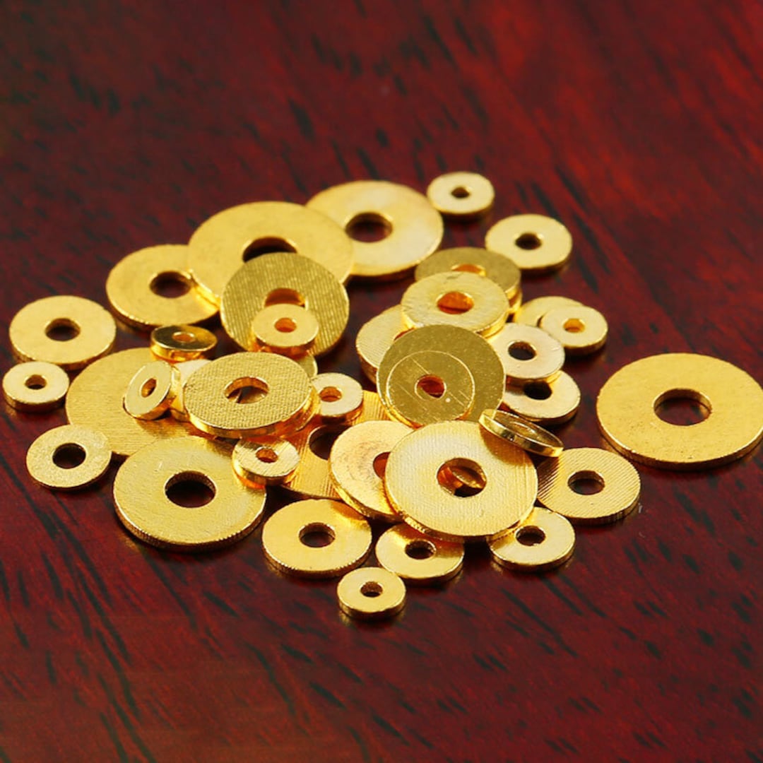 18K Gold Spacer Beads - Gold Round Discs - Disc Spacer Beads - Coin ...