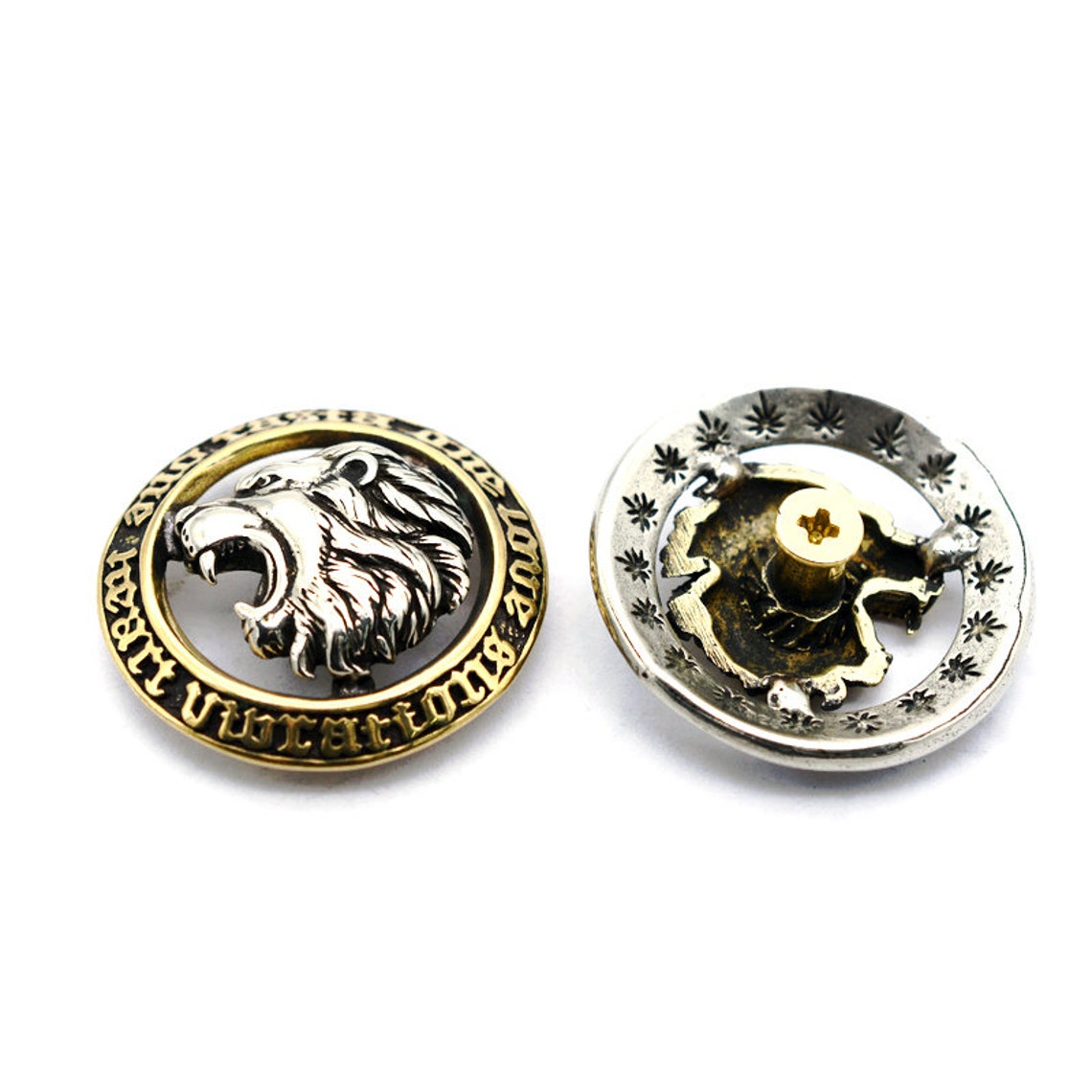 Lion Concho Decoration Button Brass Conchos Screw Back Leather - Etsy