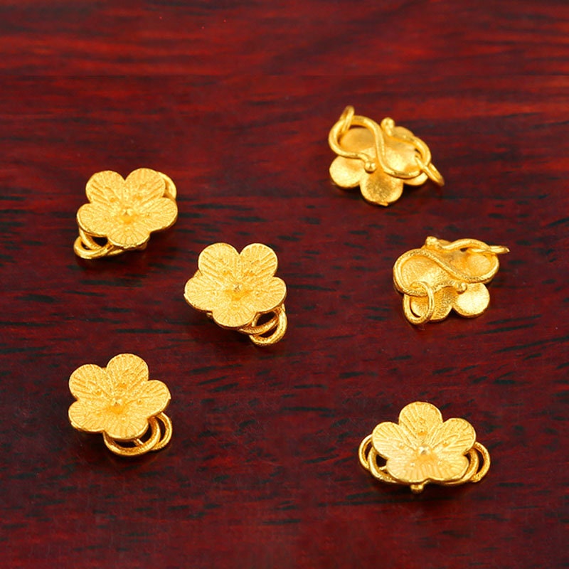 18K Gold Flower Clasp - Plum Blossom - Bracelet Clasp - Necklace Clasps ...