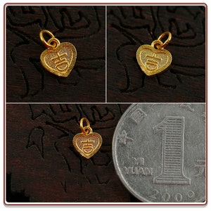 999 Pure Gold Lucky Pendant - Handmade Ancient Gold Lotus Charms - 24K ...