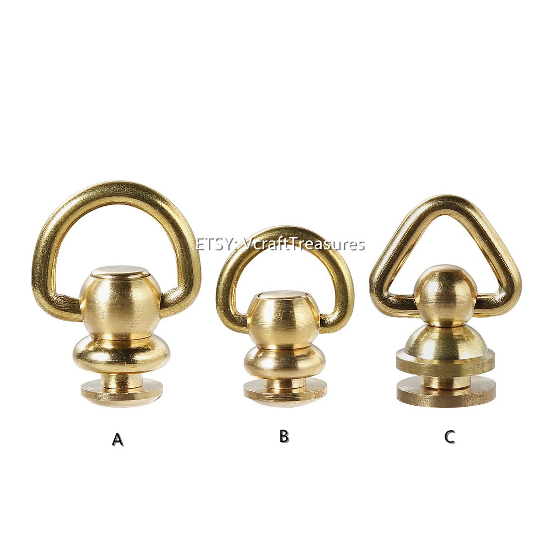 Brass Rotary Head Stud Rivets Connectors Screwback Leather Crafting ...