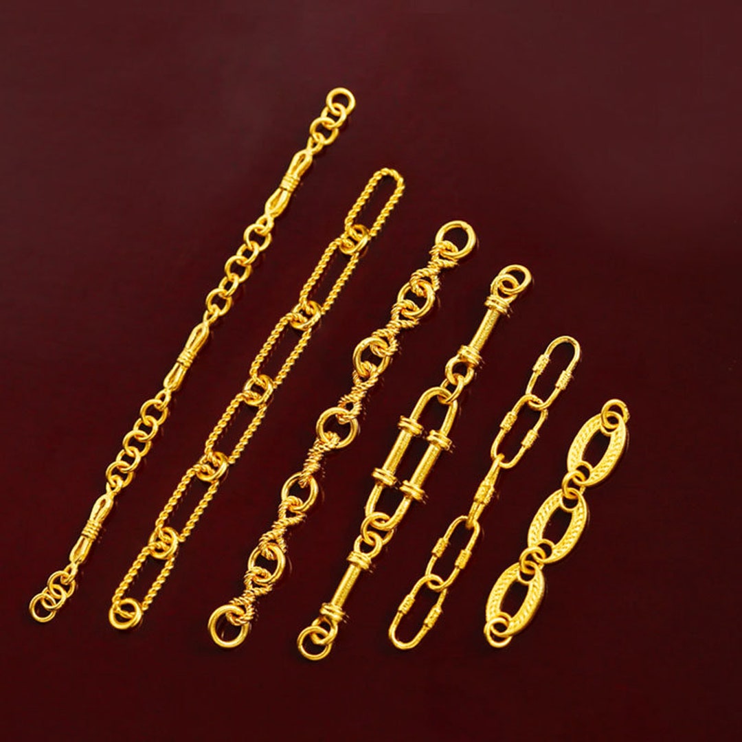24K Gold Chain Extender - Gold Tail Chain - 999 Gold Chain Lengthener ...