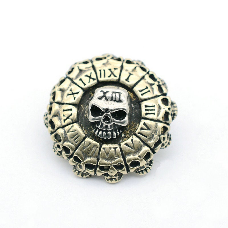 Brass Conchos Screw Back Leather Crafting Steampunk Clock Skull Concho ...