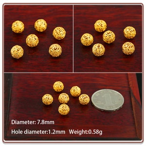 18K Gold Handmade Designer Beads - Gold Round Bead - Good Lucky Bead ...