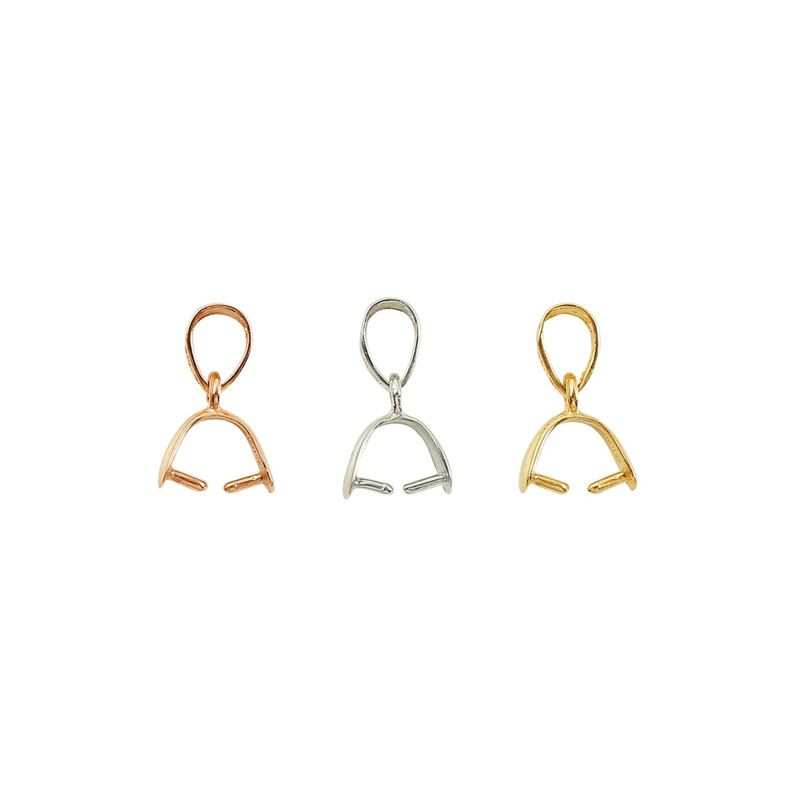 10 Styles Pendants Clasps Clips Bails - Pendant Pinch Bail - Crown Loop ...