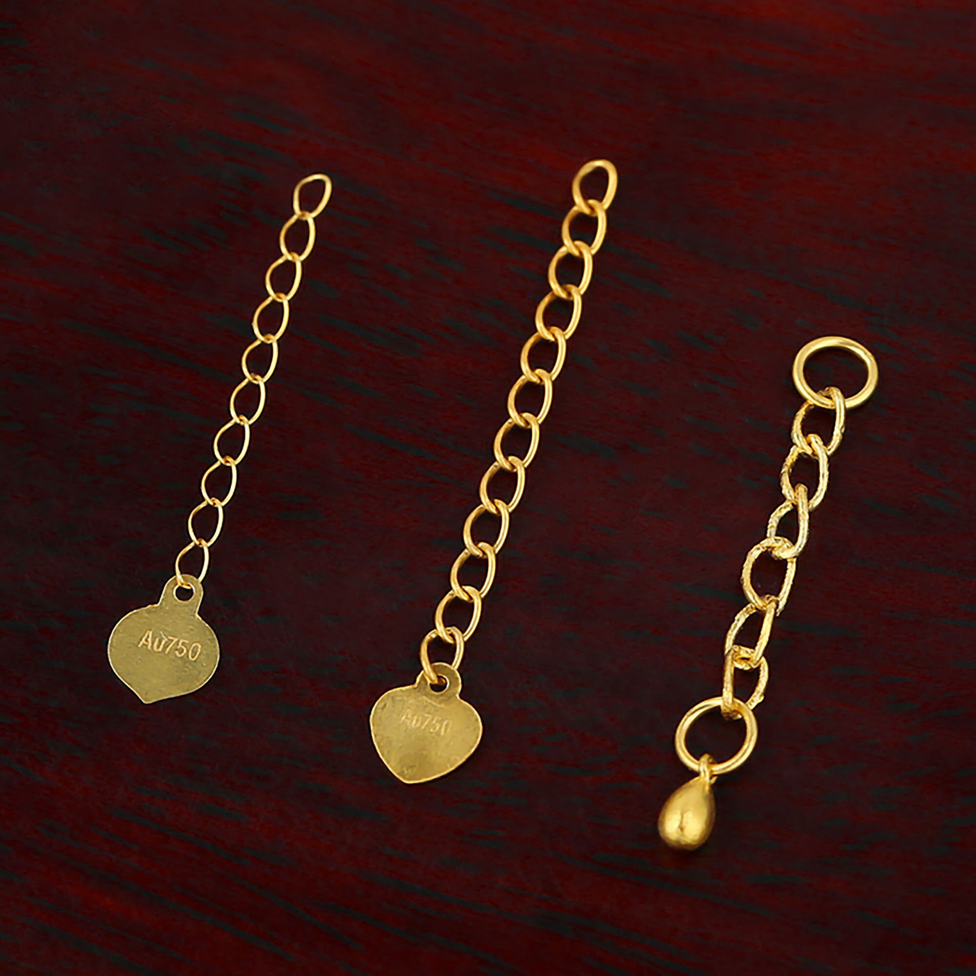 18K Gold Chain Extender (NO Clasps) - Bracelet Tail Chain - Gold Chain ...