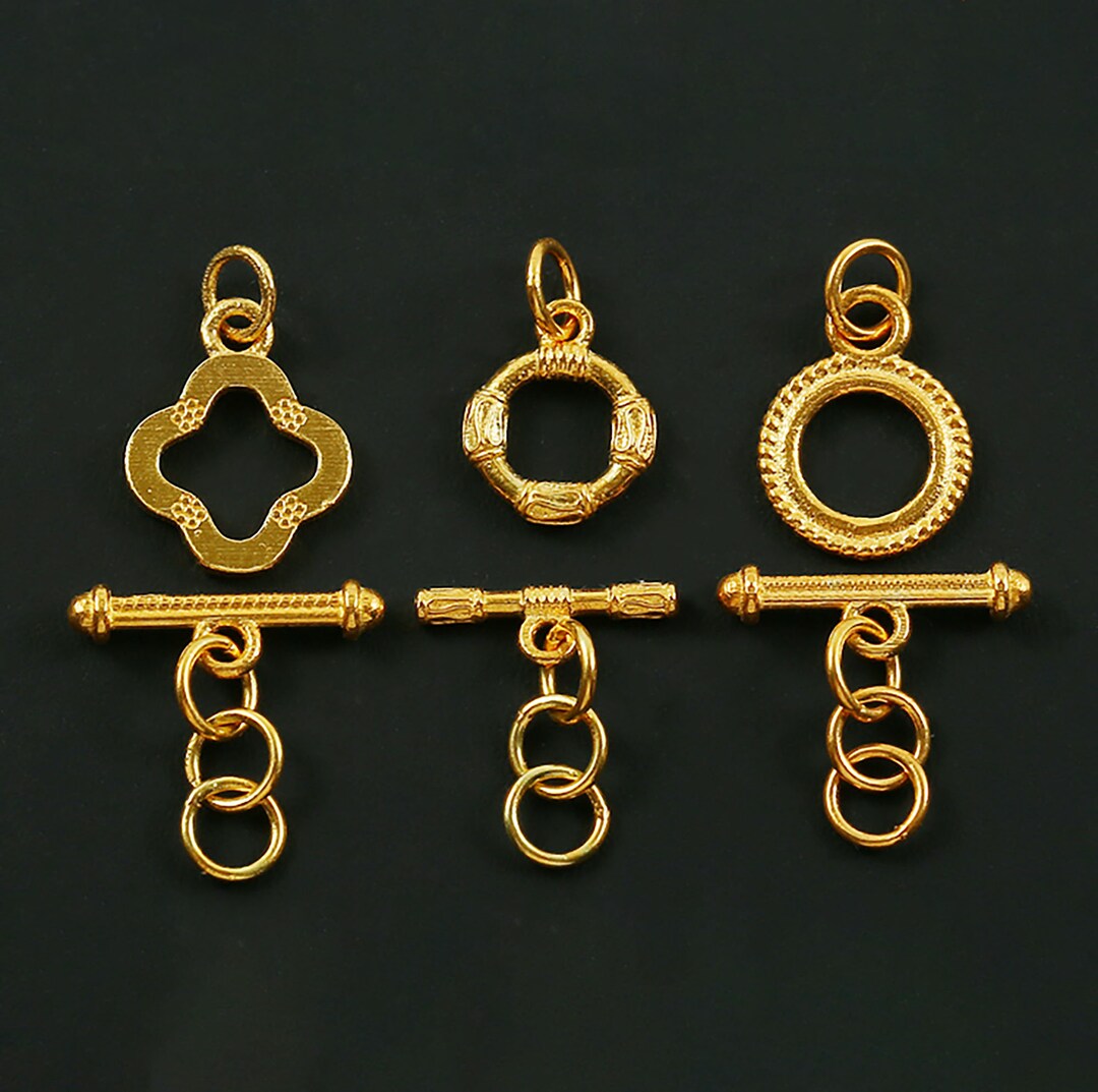 18K Gold OT Buckles - OT Toggle Clasps - Jewelry Connection - Gold Necklace Buckle - Bracelet ...