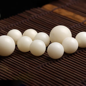 Natural Ivory White Bodhi Root Beads - Mala Prayer Bead - Buddha Beads ...